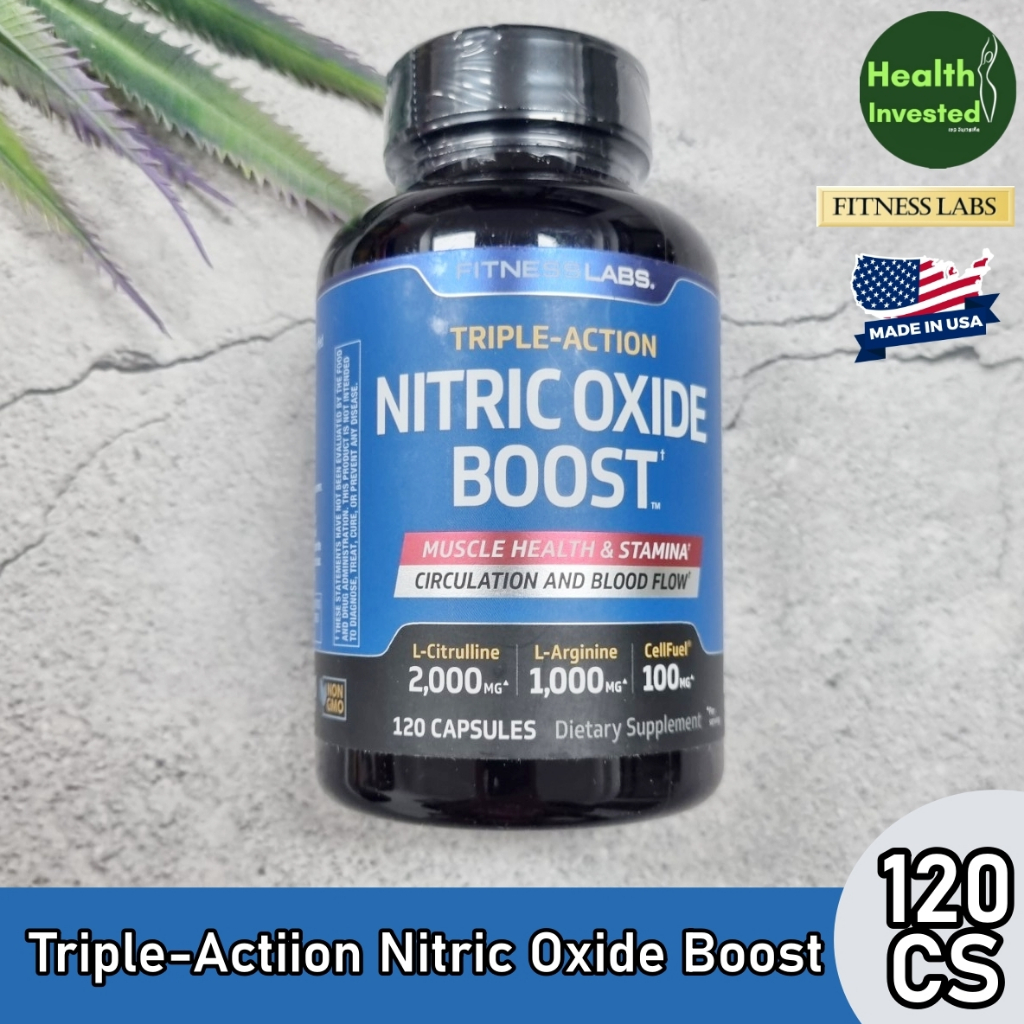Triple-action Nitric Boost 120 Capsules อาหารเสริมเพิ่มพลังงาน อาหาร ...