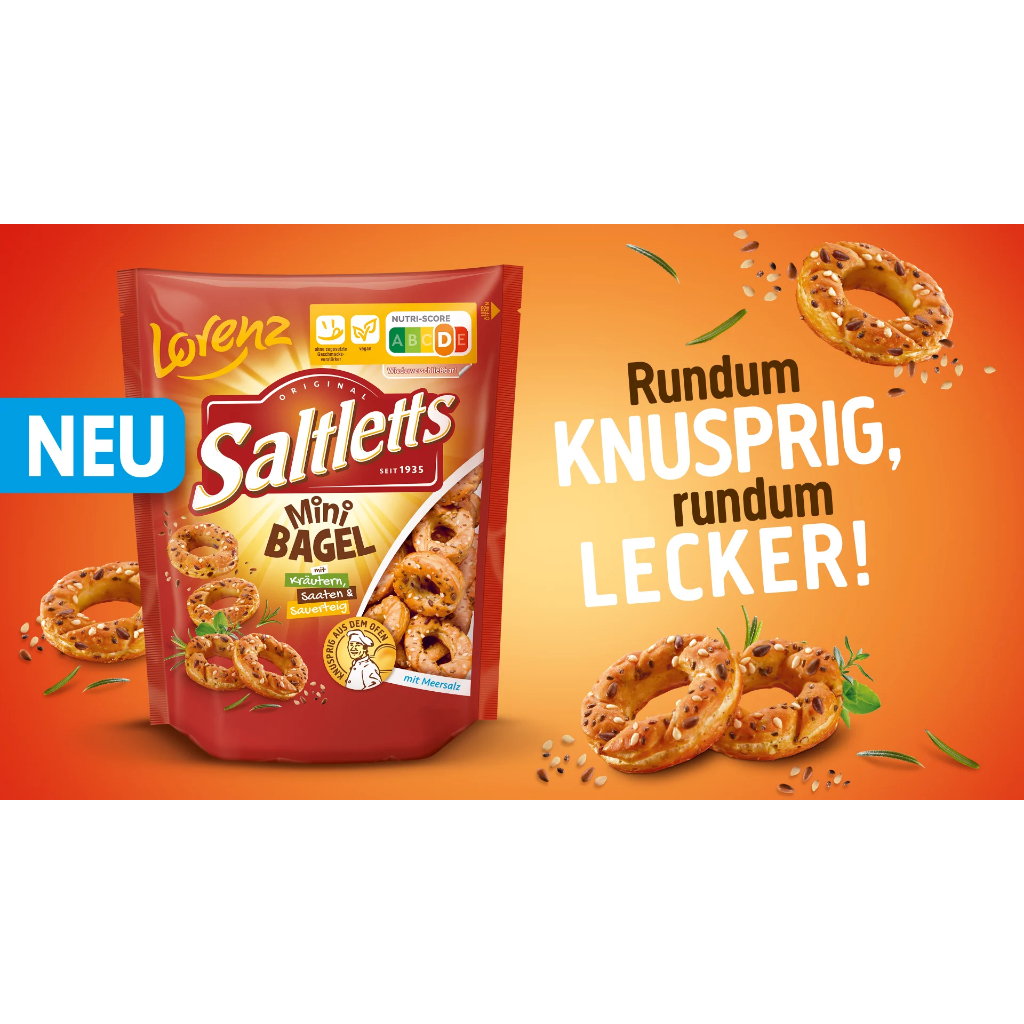 Lorenz Original Saltletts Mini Bagel Vegan Since 1935 น้ำหนัก 100 กรัม ...