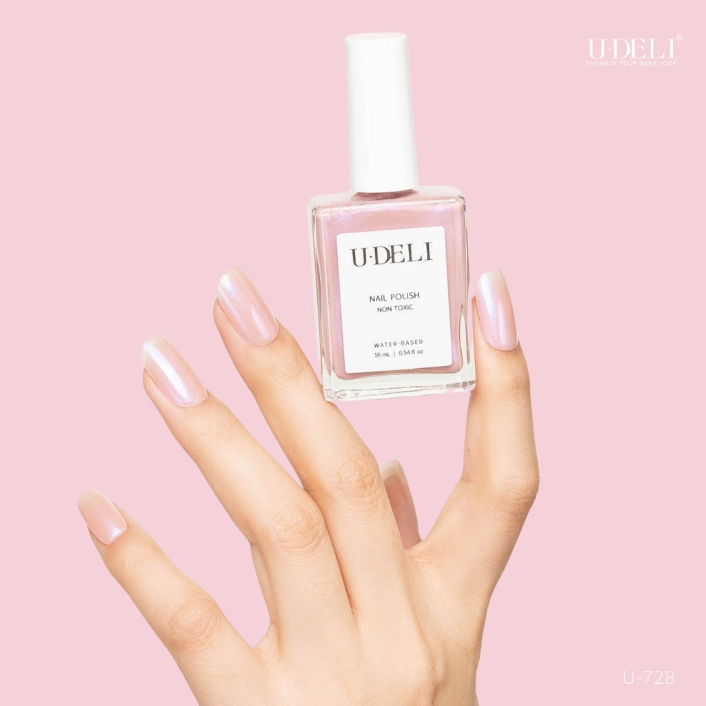 สีมุกประกายชิมเมอร์ U-DELI U-728 (ไม่อบ) สีทาเล็บกึ่งเจล Mermaid ...