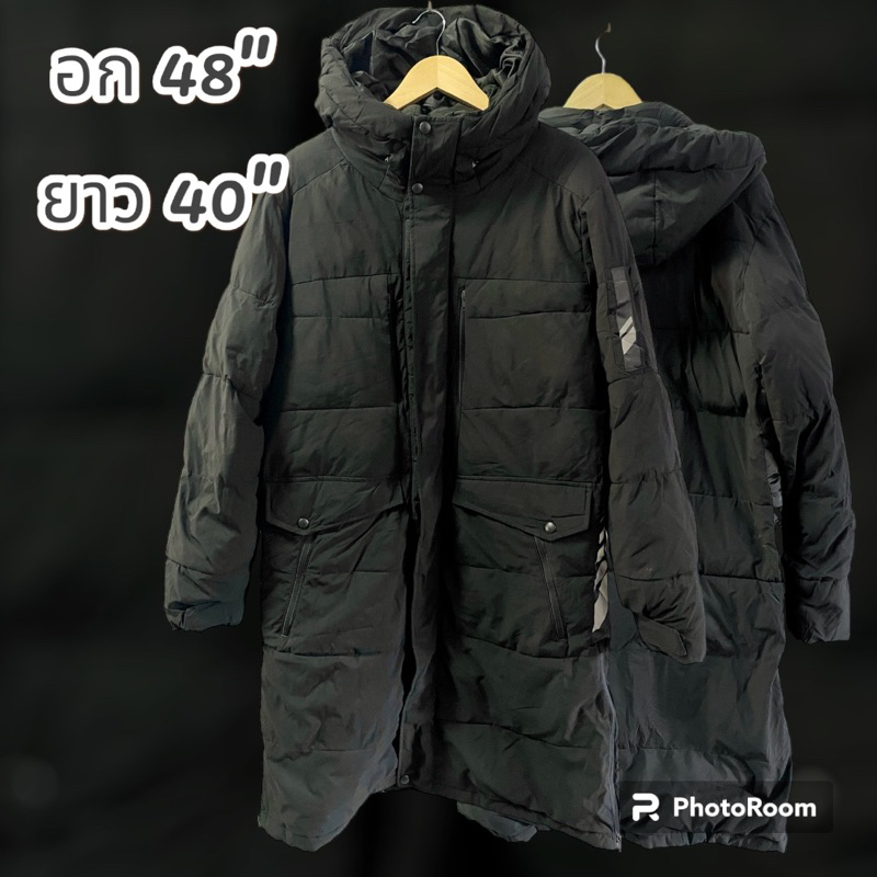 (มือสอง)Long padding jacket สีดำแบรนด์ Ziben | Shopee Thailand