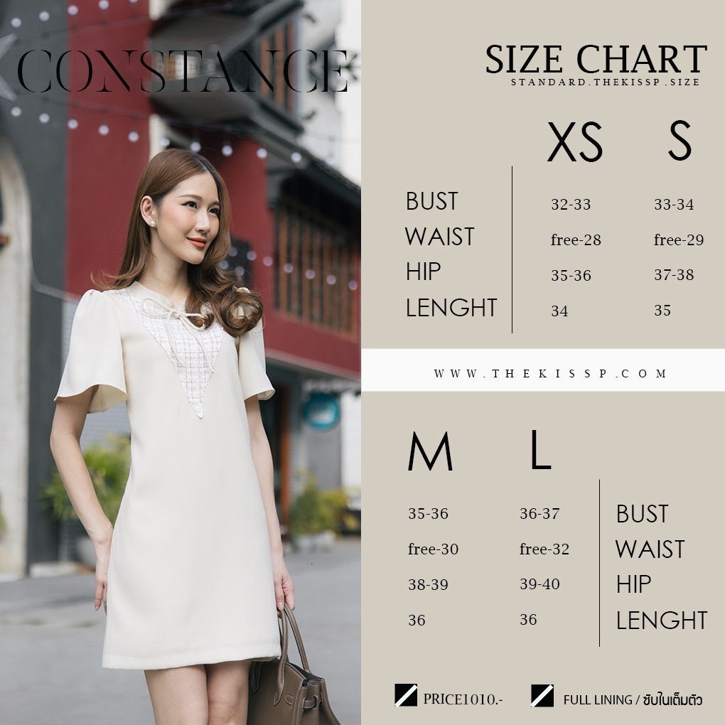 CONSTANCE 'dress ( signature cut THEKISSP.) | Shopee Thailand