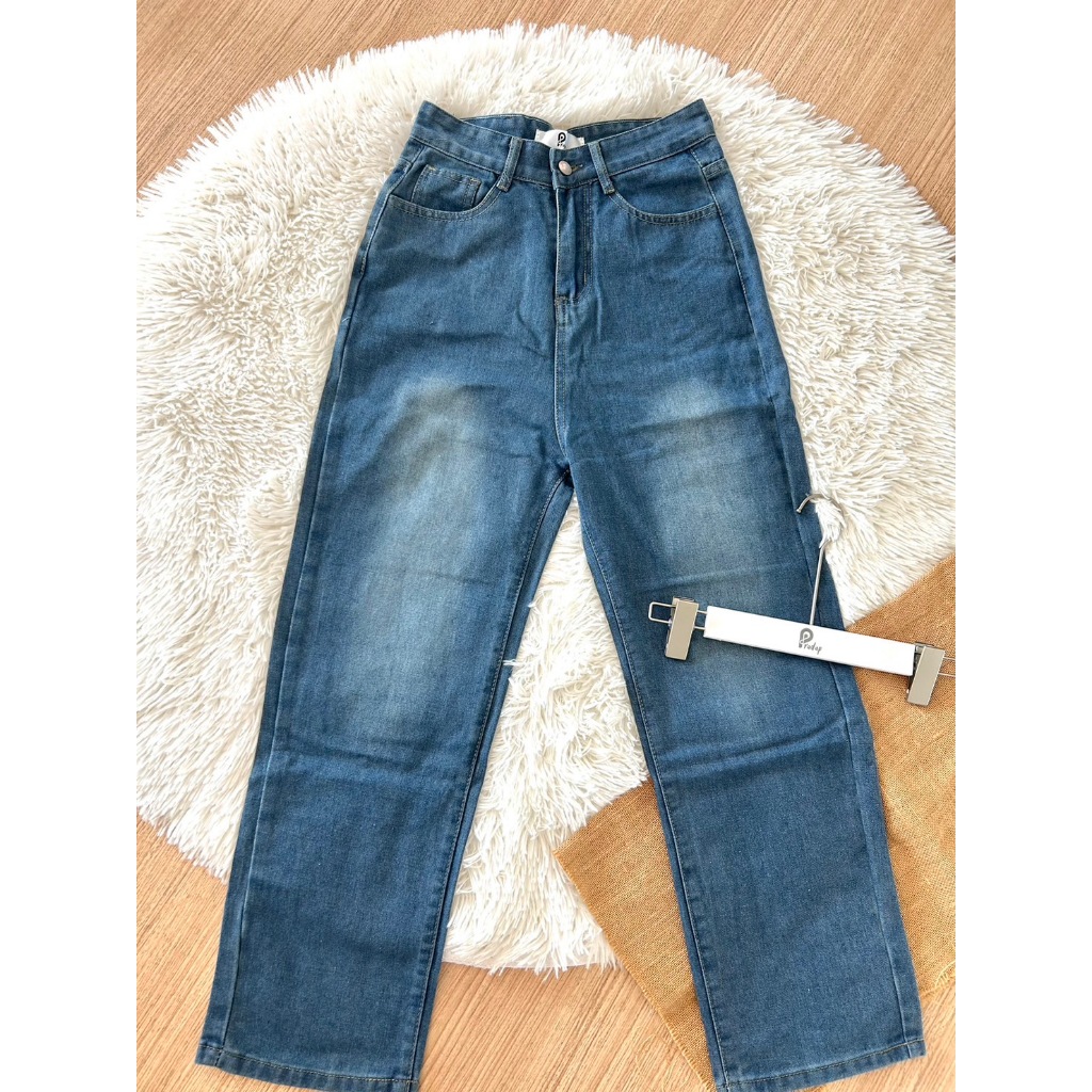 Pradap_brand:ยีนส์ขากระบอก สีบลูยีนส์ | Shopee Thailand