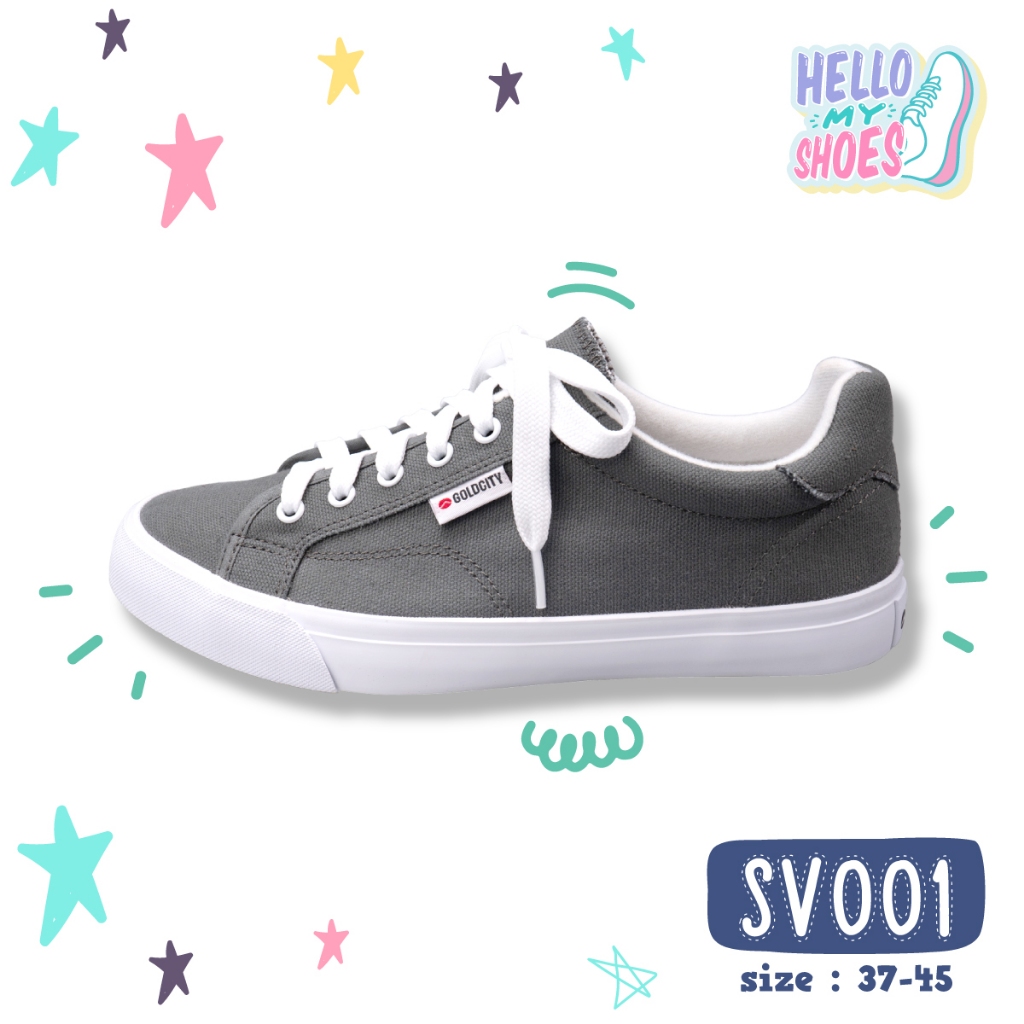 รองเท้าผ้าใบผูกเชือก พื้นยางพารากันลื่น รุ่น SV001 สินค้าตรงปก จัดส่งไว แท้100% | Shopee Thailand