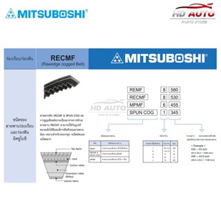 สายพานร่องฟัน MITSUBOSHI RECMF 8610-8700 สายพานหน้าเครื่อง มิซซูโบชิ ...