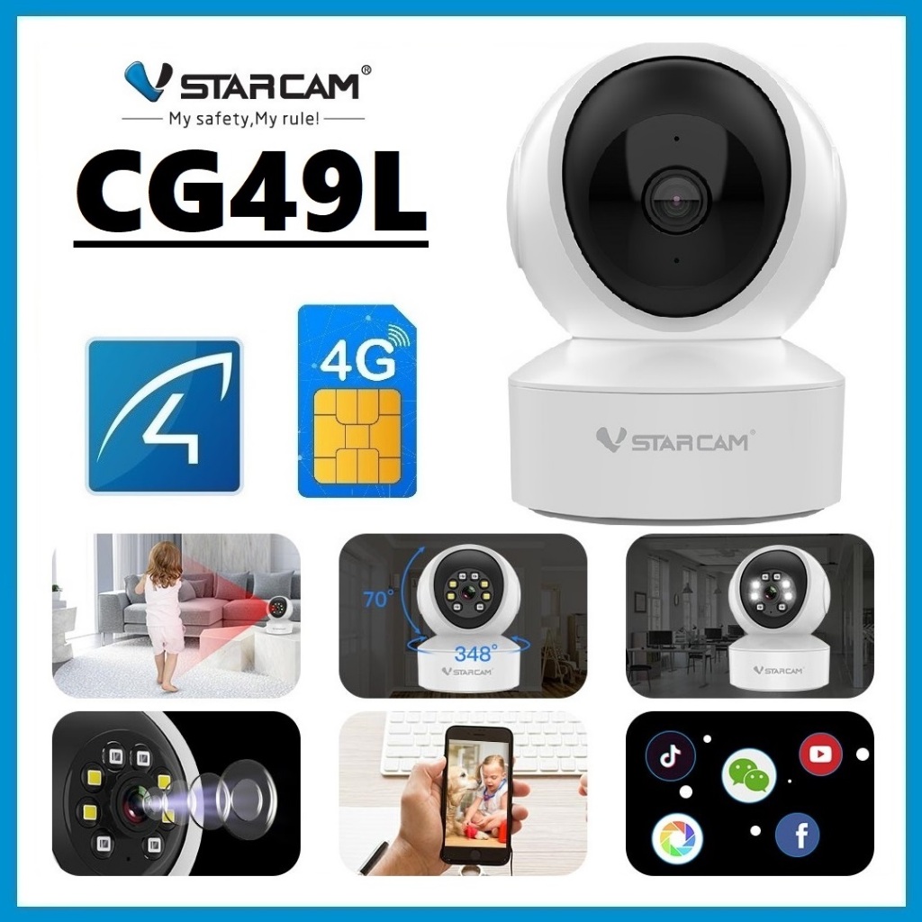 VSTARCAM CG49L 4G LTE SiM / CS49 WiFi / CS49Q 5G WiFi SUPER HD 1296p 3.0MP iP Camera กล้องวงจร ...