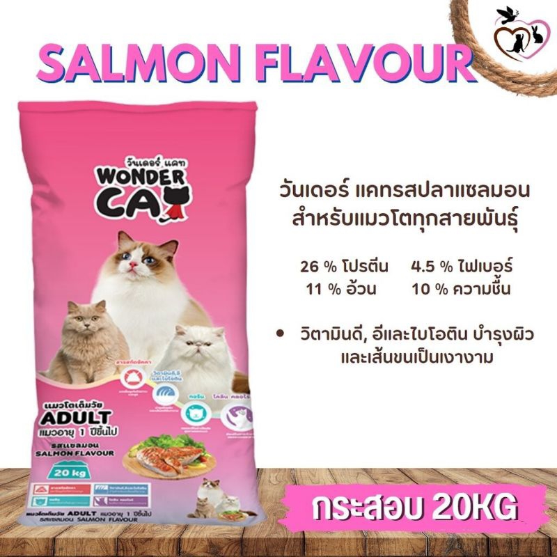 Wonder Cat อาหารแมว วันเดอร์ แคท รสปลาแซลมอน ขนาด 1 kg. *แบ่งขาย ...