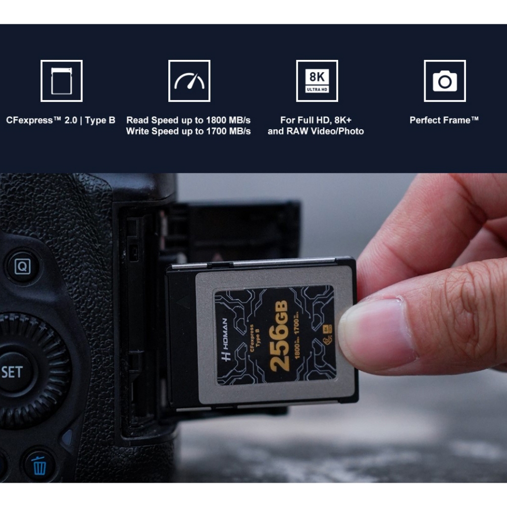 HOMAN CFexpress Card Type-B รองรับไฟล์ 8K RAW ประกันศูนย์ไทย 10 ปี | Shopee Thailand