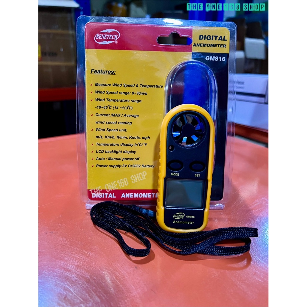 Digital Anemometer GM816 Mini LCD เครื่องวัดความเร็วลมดิจิตอลและ ...