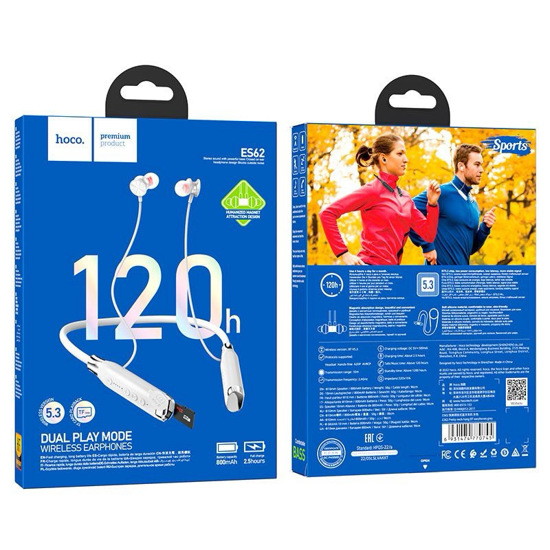 หูฟัง บลูทูธ 5.3 ใช้ได้นาน 30 ชั่วโมง Hoco ES64/ES62 In-ear Sport Wireless earphones Bluetooth 5 ...