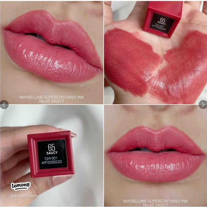 ลิปสติก Maybelline New York Superstay Vinyl Ink สี 65 Saucy | Shopee ...