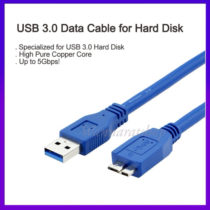 สายUSB 3.0 TO Micro B สำหรับExternal Hard Drive HDD 30CM/50CM/1.8M/3M ...
