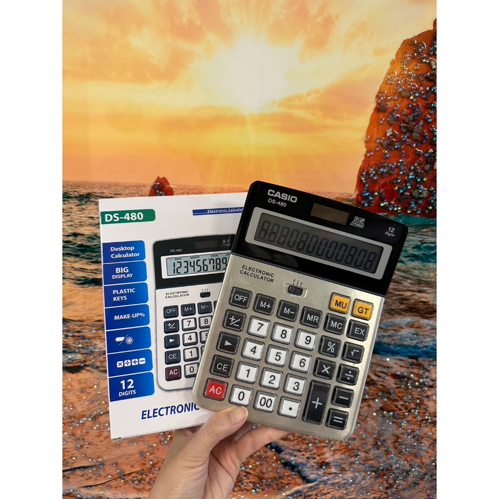 พร้อมส่ง เครื่องคิดเลขCASIO เครื่องคิดเลขรุ่น DS-480 หน้าจอ 12 หลัก จอ ...