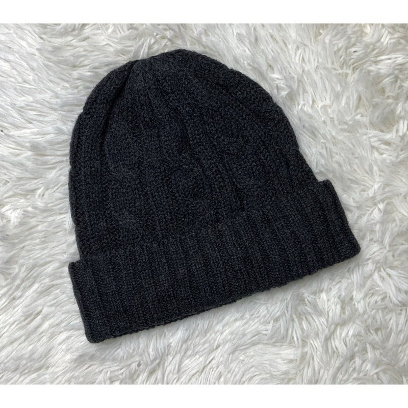 หมวกไหมพรม MUJI : Non-Itchy Ribbed Beanie #14982697484 | Shopee Thailand