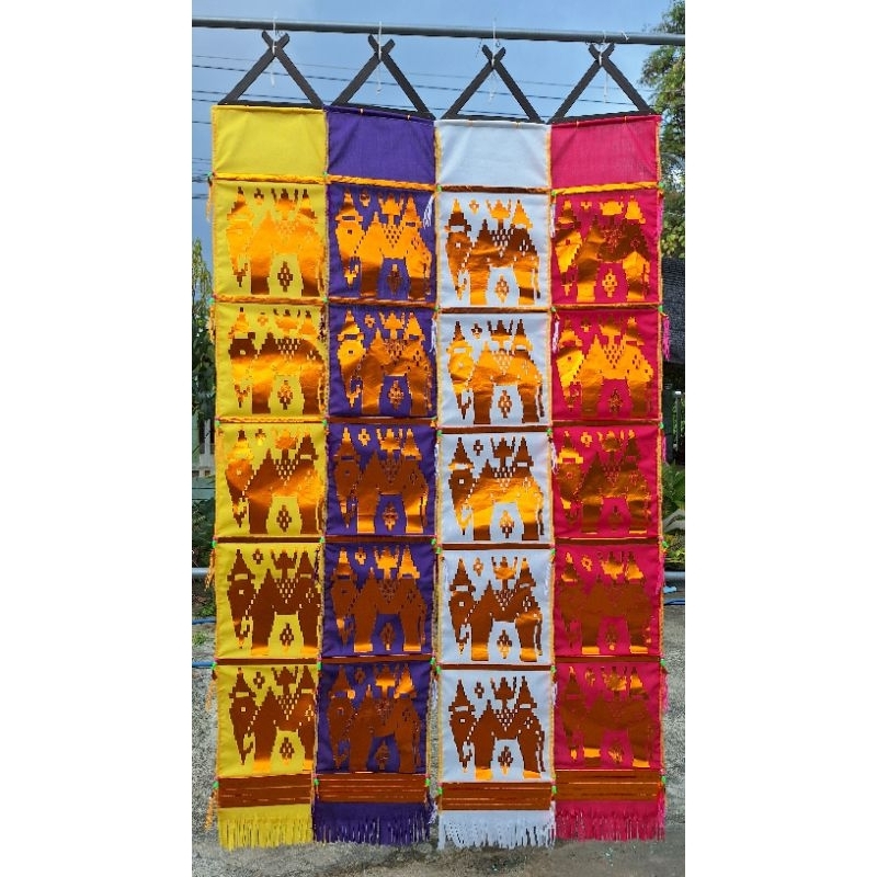 ตุง ตุงช้าง ตุงล้านนา ตุงโทเร 5 ห้อง (ยาว 1.5ม) | Shopee Thailand