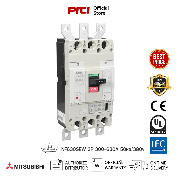 Mitsubishi NF630 SEW 3P 300-630A 50ka/380v เบรกเกอร์ตรามิตซูบิชิ มิตซูบิชิ เบรกเกอร์ 3 เฟส ...