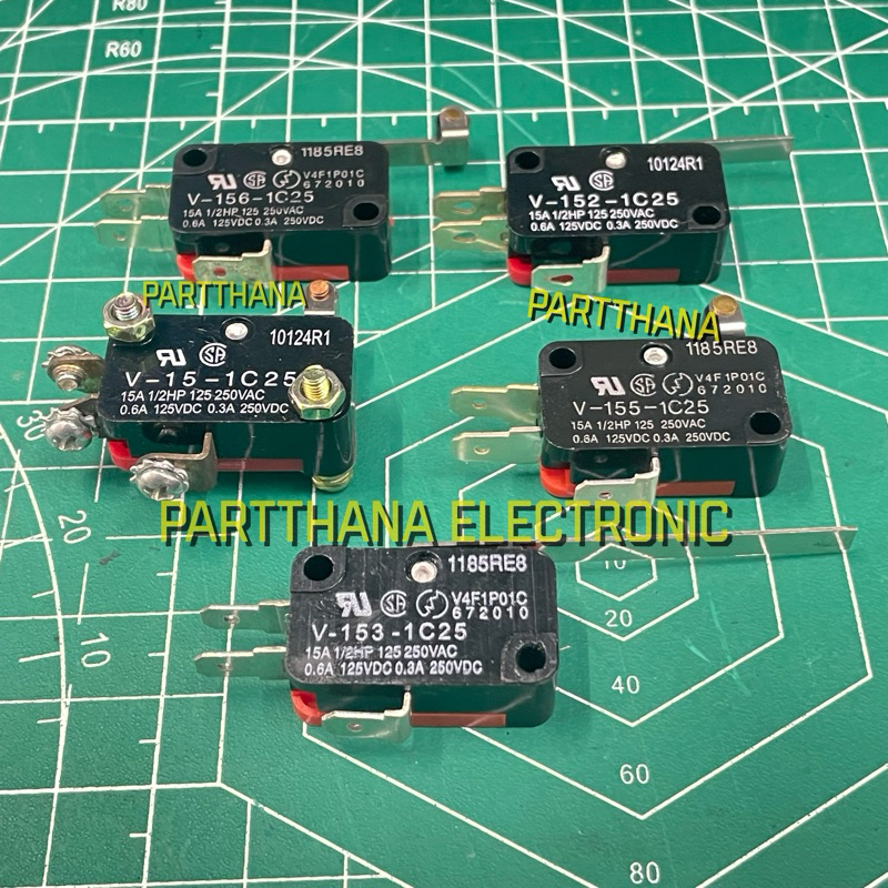 ไมโครลิมิตสวิทช์ V-15-1C25 ,V-152-1C25 ,V-153-1C25 ,V-155-1C25 ,V-156-1C25, พร้อมส่งในไทย ...