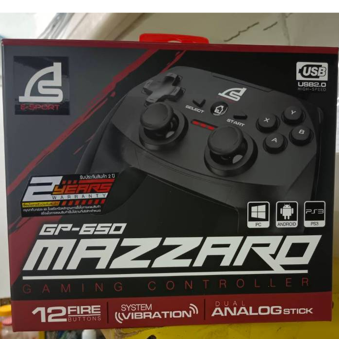 SIGNO E-Sport GP-650 JOYSTICK Controller Mazzaro SIGNO DUAL VIBRATION ...