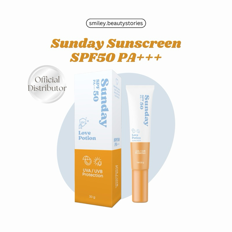 🌞 Sunday Sunscreen SPF50 PA+++ กันแดดซันเดย์ 30 g Lovepotion | Shopee ...