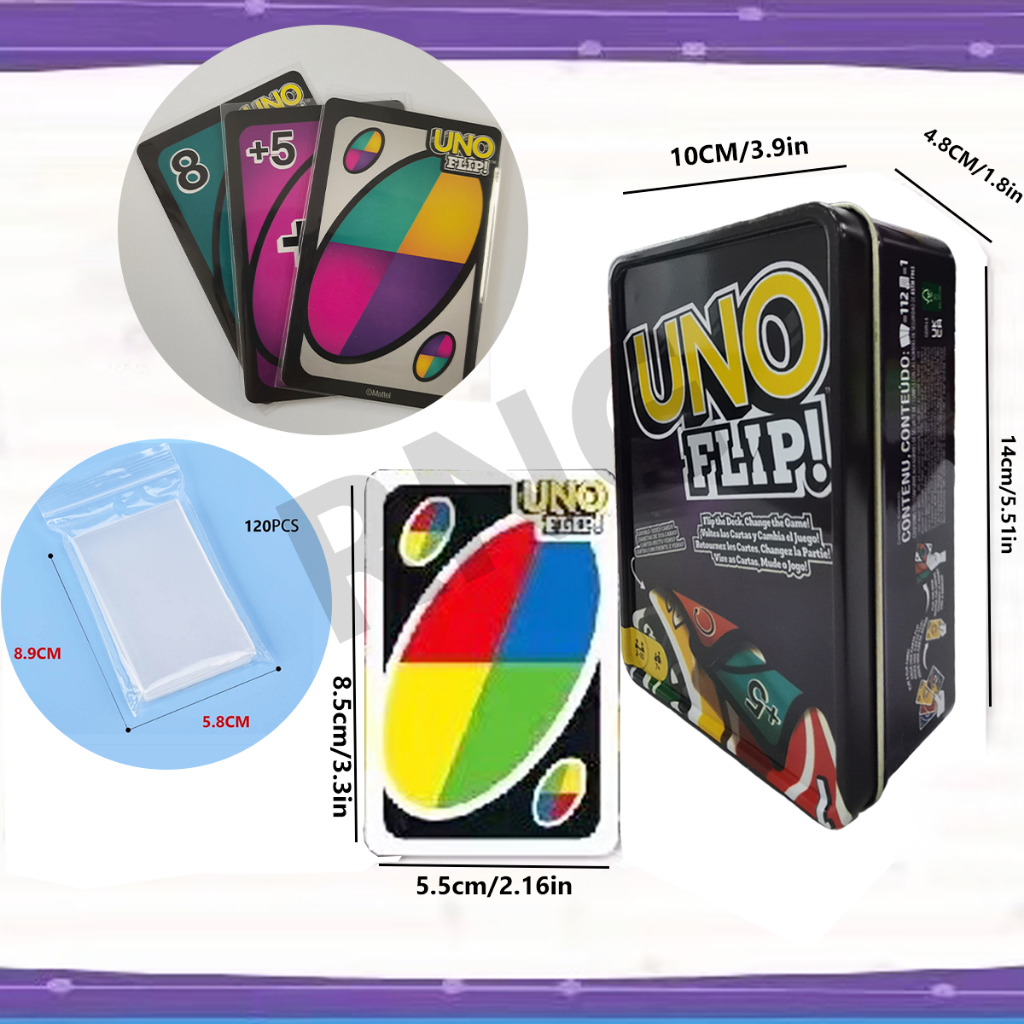 เกมการ์ดUNO Wild / UNO Flip Iron Box Game Classic（แพคเกจกล่องโลหะ ...