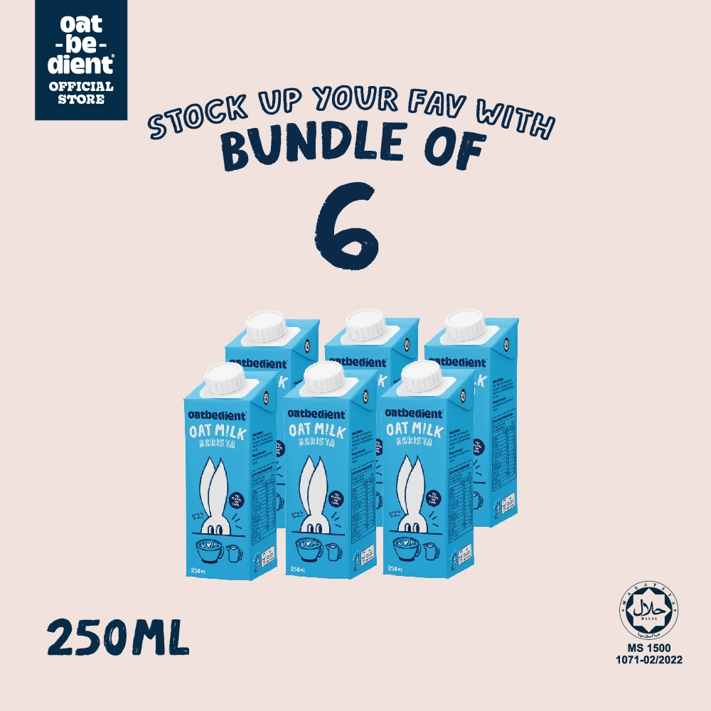 [6 กล่อง] OATBEDIENT Oat Milk Barista 250 ml x6 โอทบีเดียนท์ นมโอ๊ต สูตรบาริสต้า ขนาด 250 มล. ...