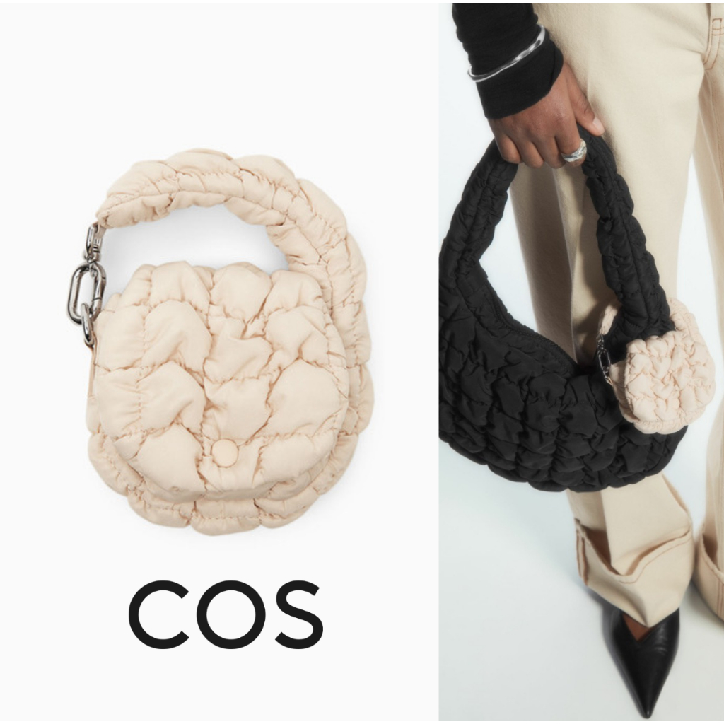 (พร้อมส่ง) กระเป๋า COS - Quilted Nano Bag สีเบจ กระเป๋าจิ๋วใบลูก ใส่ ...