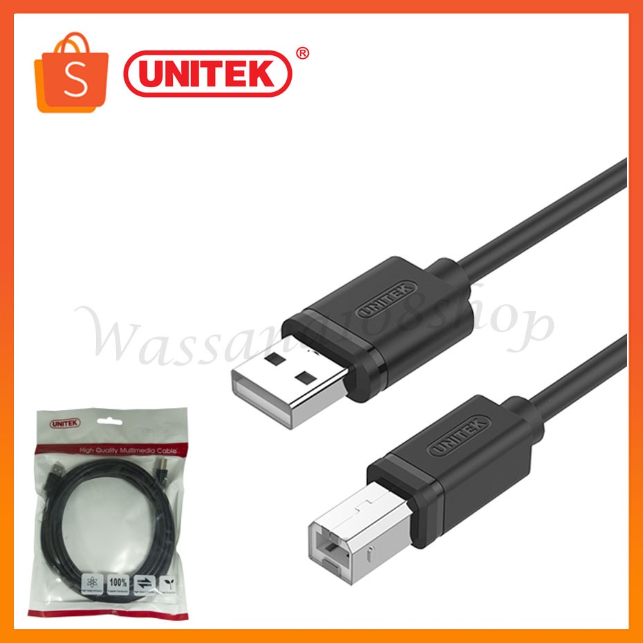 Unitek Cable USB 2.0 Printer AM/BM 1M/2M/3M/5M สายปริ้นเตอร์ คุณภาพสูง | Shopee Thailand