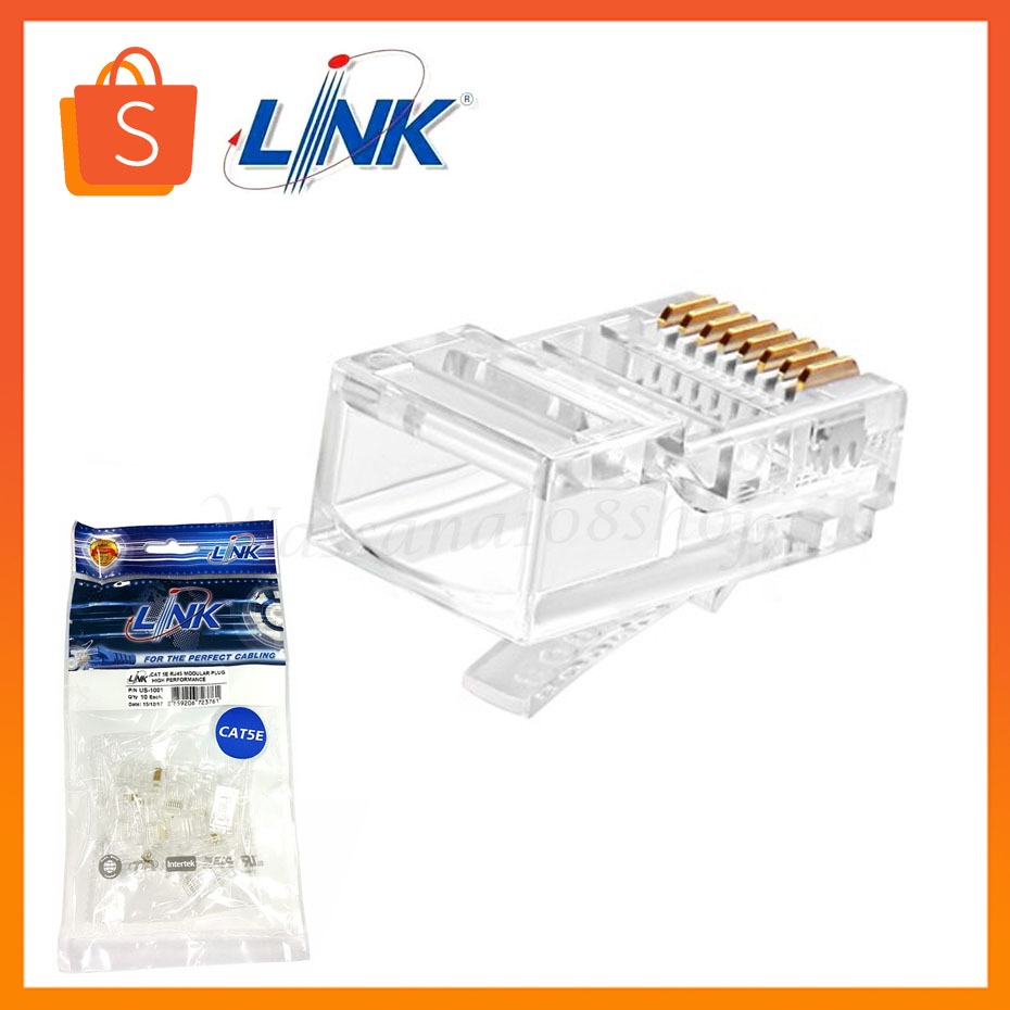 หัวแลนตัวผู้ LINK RJ45 CAT5E รุ่น US-1001 (ถุง 10 ตัว) | Shopee Thailand