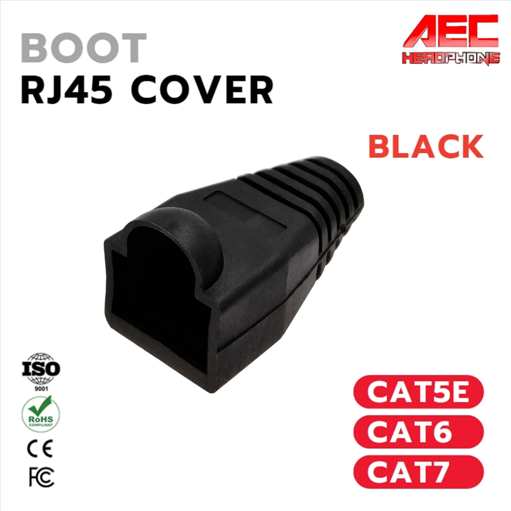 Boot หัว RJ-45 Plug Boot บูทแลน ปลั๊กบูทส์ บูทครอบหัว LAN สีดำ | Shopee ...
