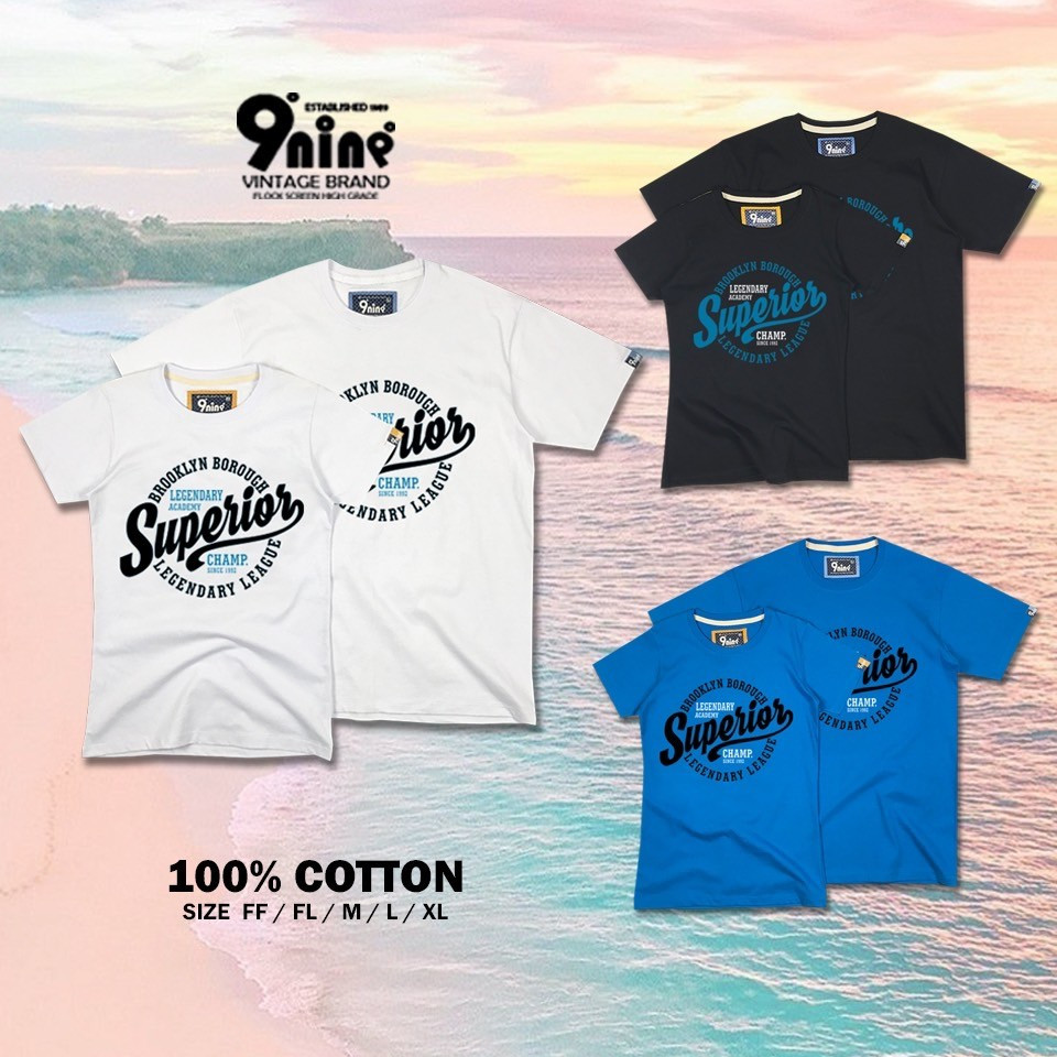 9nine เสื้อสกรีนกำมะหยี่ รุ่น VL667-669 ( สีขาว/สีฟ้า/สีดำ ) | Shopee ...