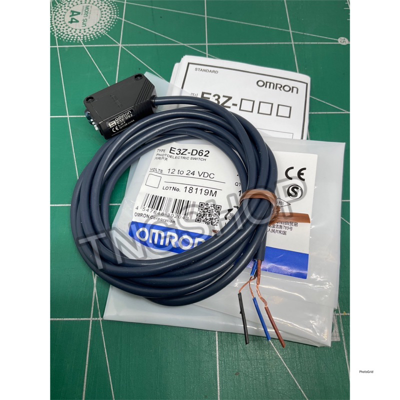 E3Z-D62 (NPN-NO) ระยะตรวจจับ10-80CM Photoelectric switch โฟโต้ ...