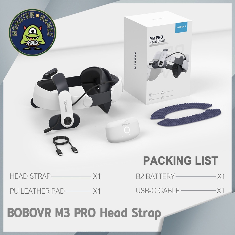 BOBOVR M3 Pro Head Strap สำหรับ Meta Quest 3 (สายรัดหัว)(อุปกรณ์เสริม Oculus)(อุปกรณ์เสริม Meta ...