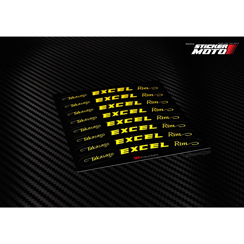 สติ๊กเกอร์ติดขอบล้อ EXCEL Rim Print เกรดคุณภาพ Sticker EXCEL Rim set ...