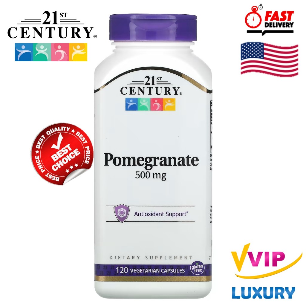 สารสกัดทับทิม 21st Century, Pomegranate, 500 mg, 120 Vegetarian ...