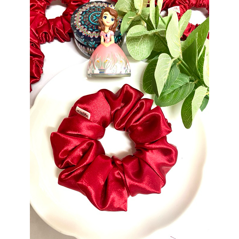 ยางรัดผม Scrunchie : Red Wine : Regular | Shopee Thailand