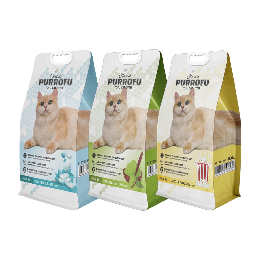 PURROFU Tofu Cat Litter ทรายแมวเต้าหู้ สูตรคลาสสิค ขนาด 10 ลิตร ...