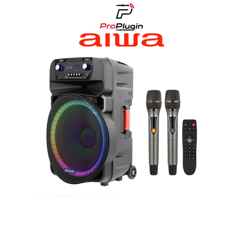 AIWA PSP-1800 Party Speaker ลำโพงปาร์ตี้ ร้องคาราโอเกะ + ไมค์ไร้สาย แบตเตอรี่ยาวนาน 7 ชม. ...