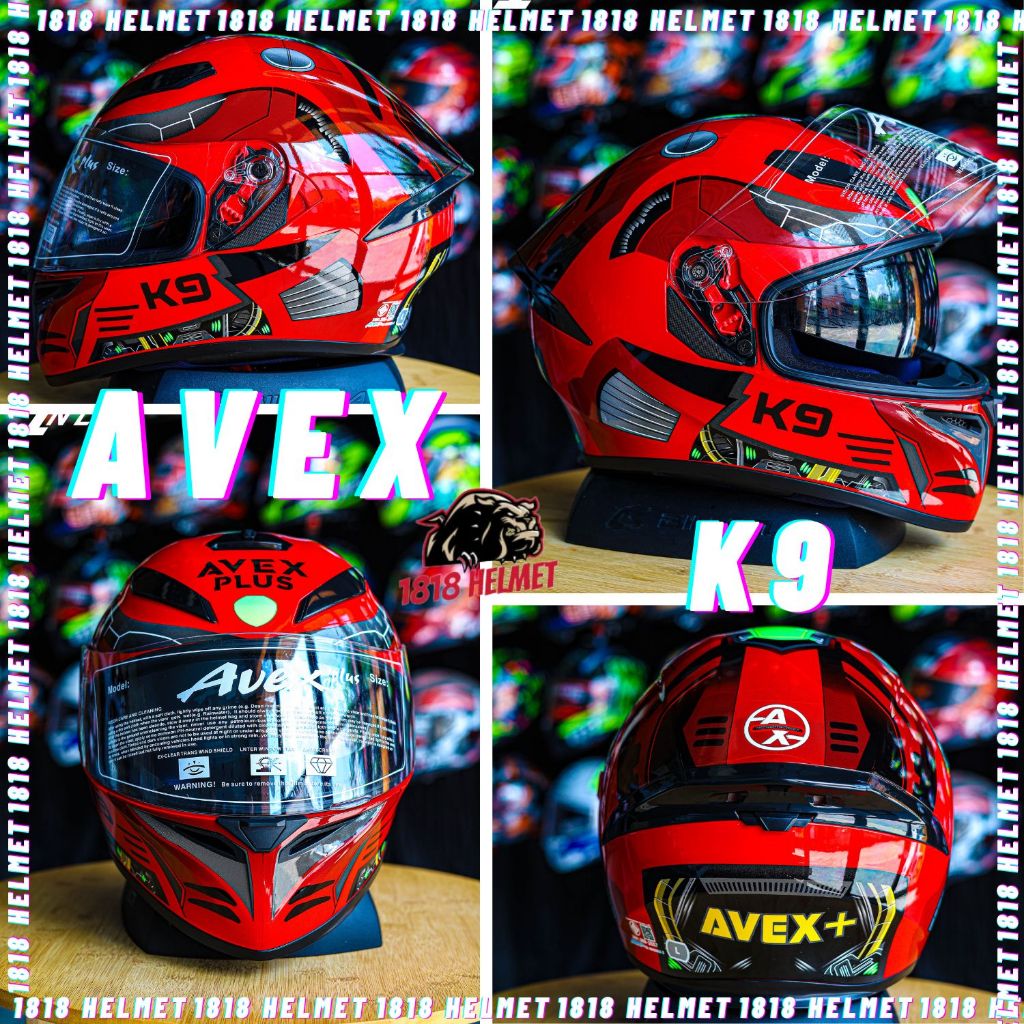หมวกกันน็อค AVEX Plus รุ่น K9 ชิลด์ใส แว่นตา 2 ชั้น (พร้อมจัดส่ง ถูกใจส่งไวคนรีบใช้) | Shopee ...