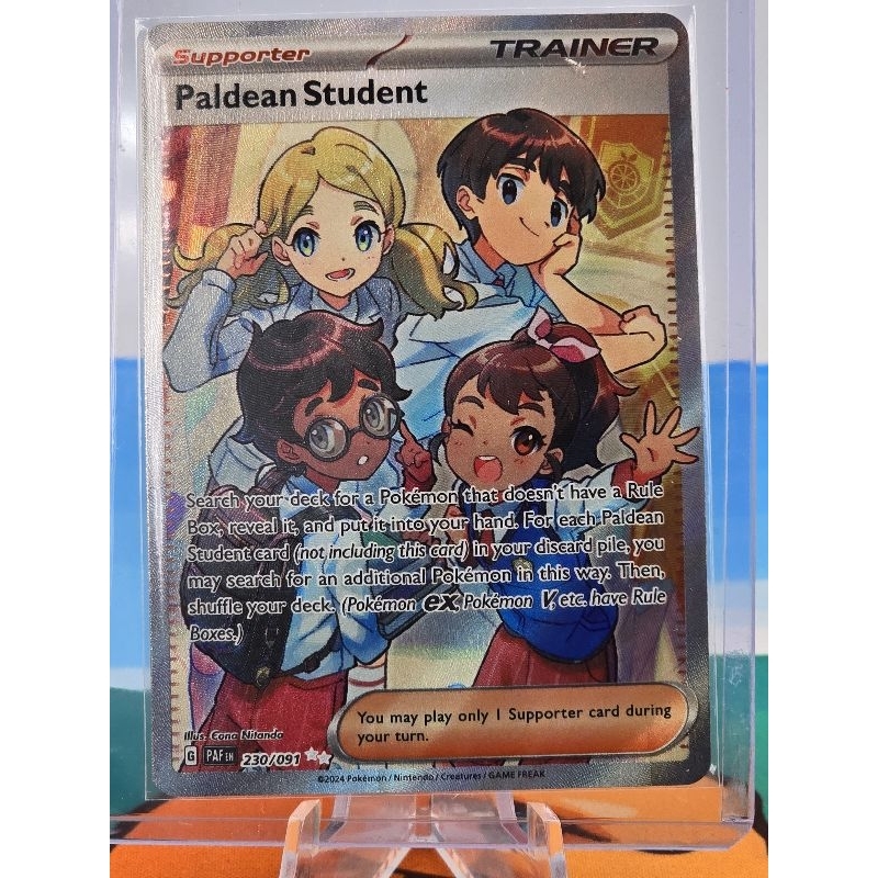 Pokemon Card "Paldean Student Trainer 230/091" ENG Paldean Fates ...