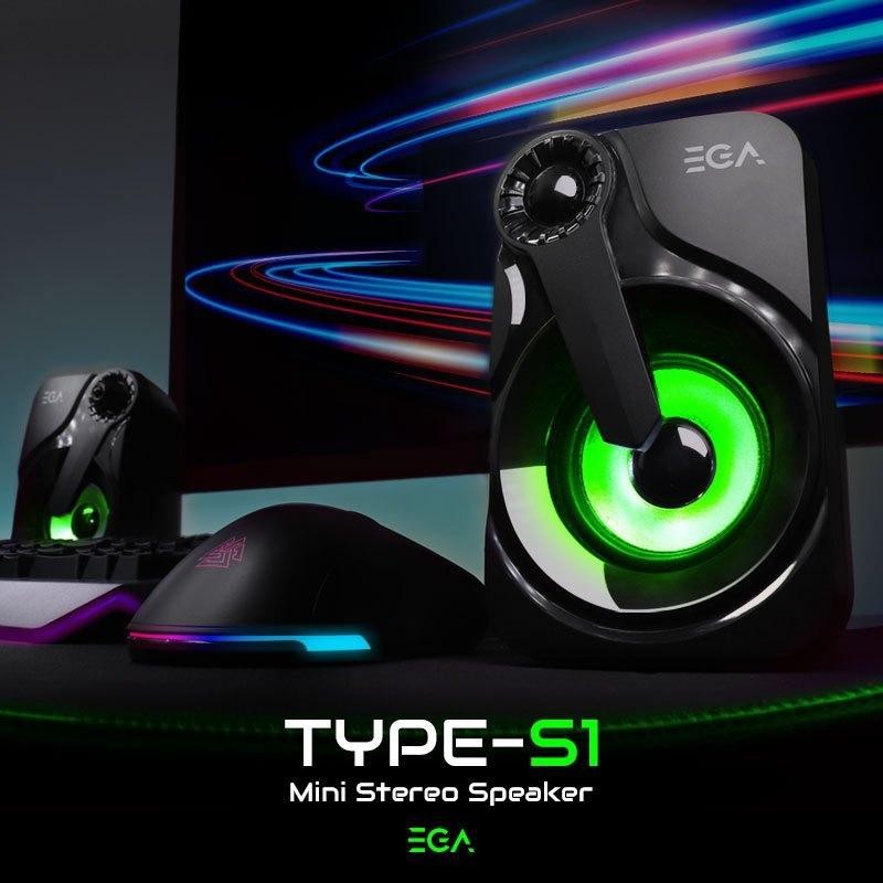 EGA TYPE S1 Mini Stereo Speaker Gaming ลำโพงเกมมิ่ง ไฟ LED ลำโพงต่อคอม ...