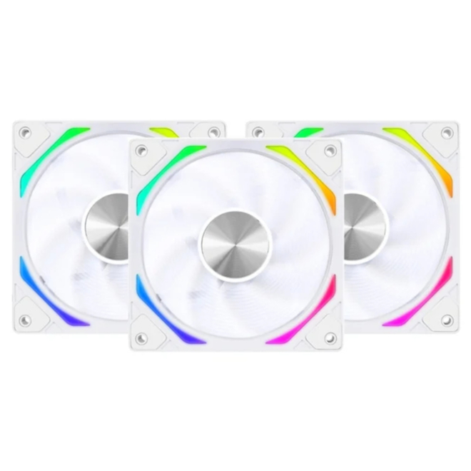 พัดลมเคส Tsunami Block Fan Zero-I B&W ARGB 3pin 5V+4pin PWM 120mm 2 ...