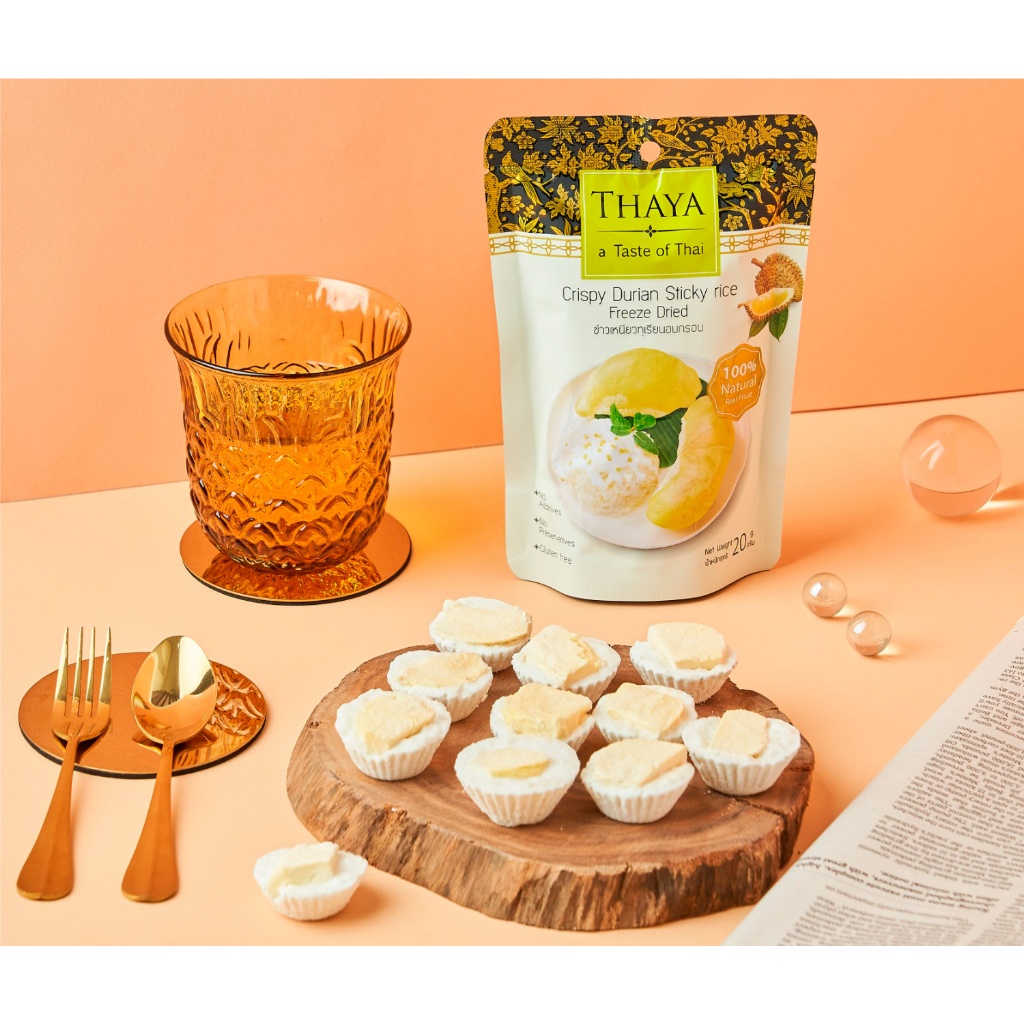 ข้าวเหนียวทุเรียนฟรีซดราย ร้าน THAYA Freezedried 20 กรัม | Shopee Thailand