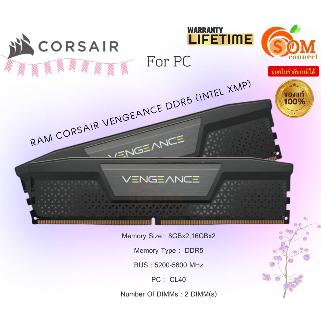 CORSAIR (16GB(8X2) | 32GB(16X2)) VENGEANCE BLACK RAM DDR5 (5200|5600 ...