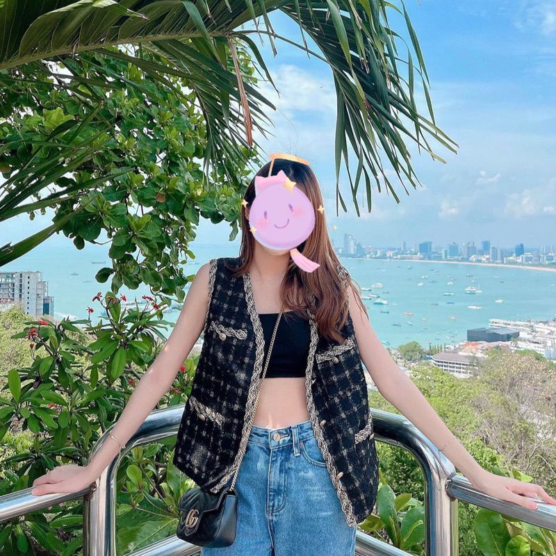 เสื้อกั๊ก สีดำกลิตเตอร์ BEMING TWEED TOP แบรนด์ BEMING.BKK | Shopee ...