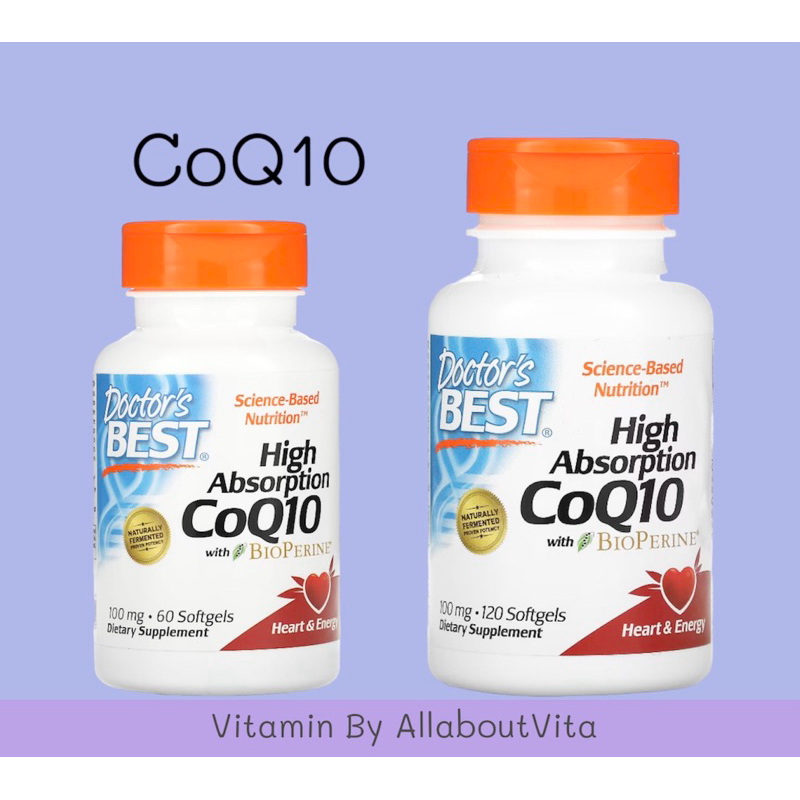 Doctor's Best, High Absorption CoQ10 with BioPerine, 100 mg 60/120 ...