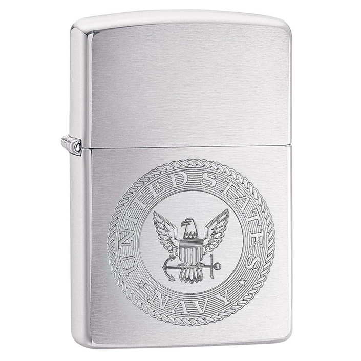 Zippo ไฟแช็กรุ่น 29385 Navy Brushed Chrome ของแท้ รับประกันตลอดชีวิต ...