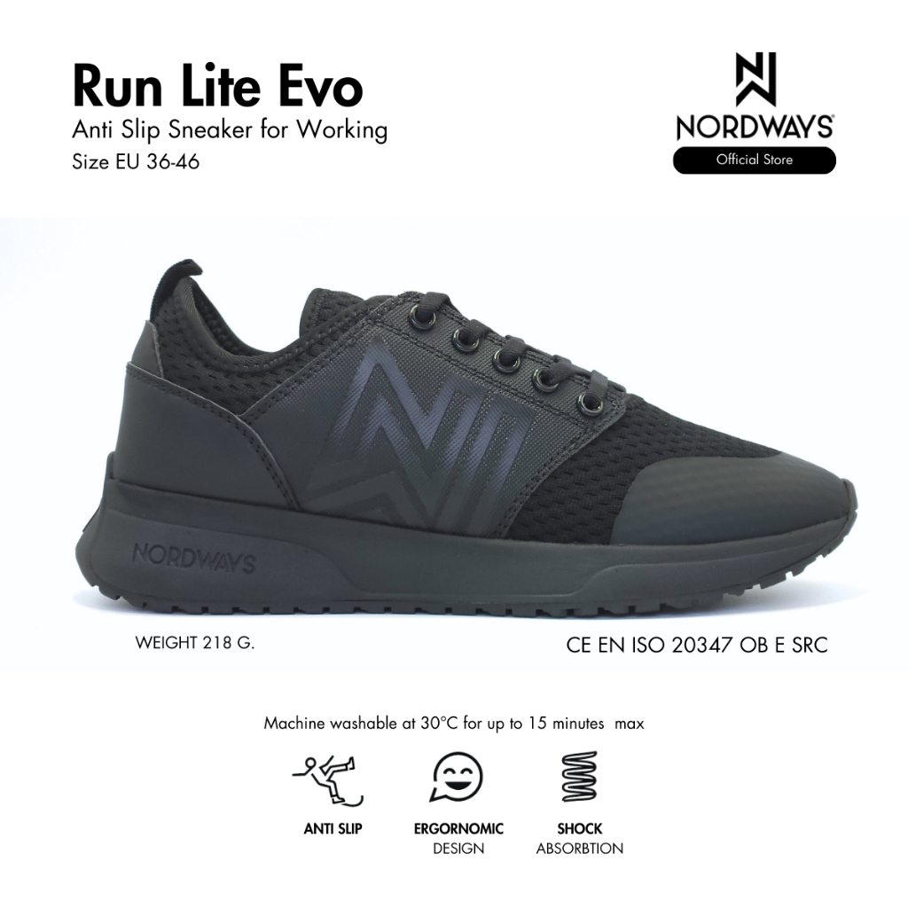 Run lite Evo รองเท้าผ้าใบใส่ทำงาน กันลื่น มาตรฐาน ISO UNISEX : size 36 ...