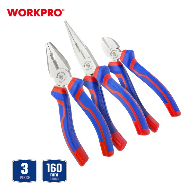 WORKPRO ชุดคีม 3 ชิ้น ขนาด 6 นิ้ว รุ่น WP201008 | Shopee Thailand
