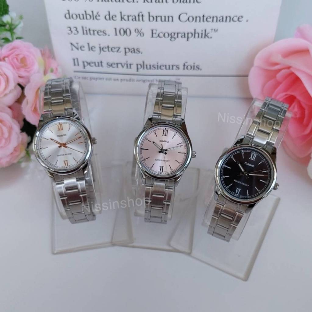 นาฬิกา Casio แท้ รุ่นLTP-V005D-7B2,LTP-V005D-1B2 ,LTP-V005D-4B2 นาฬิกาข้อมือผู้หญิง สายแสตนเลส ...