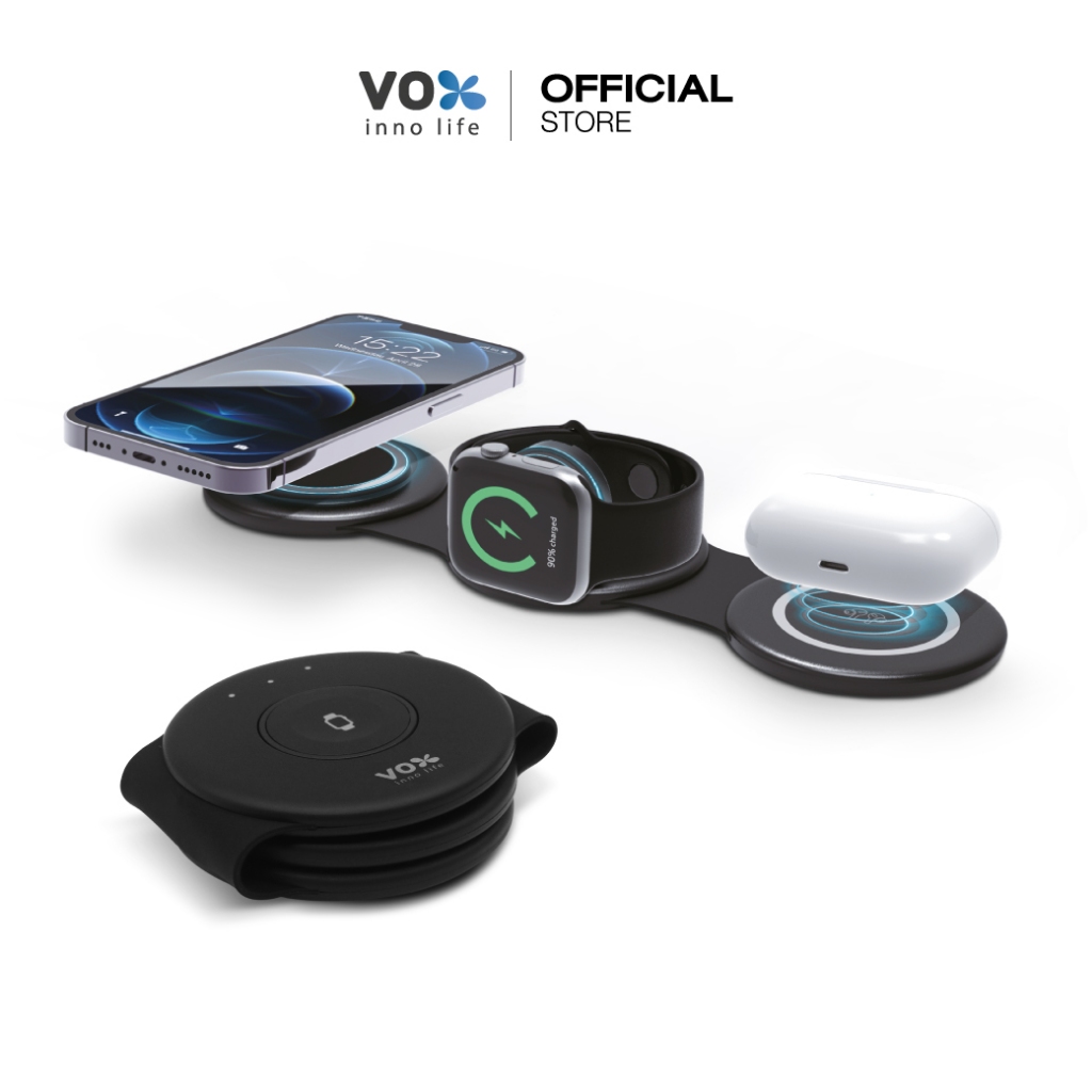 Vox Charger 3 in 1 Foldable Wireless Charger For IOS แท่นชาร์จไร้สายพับ ...