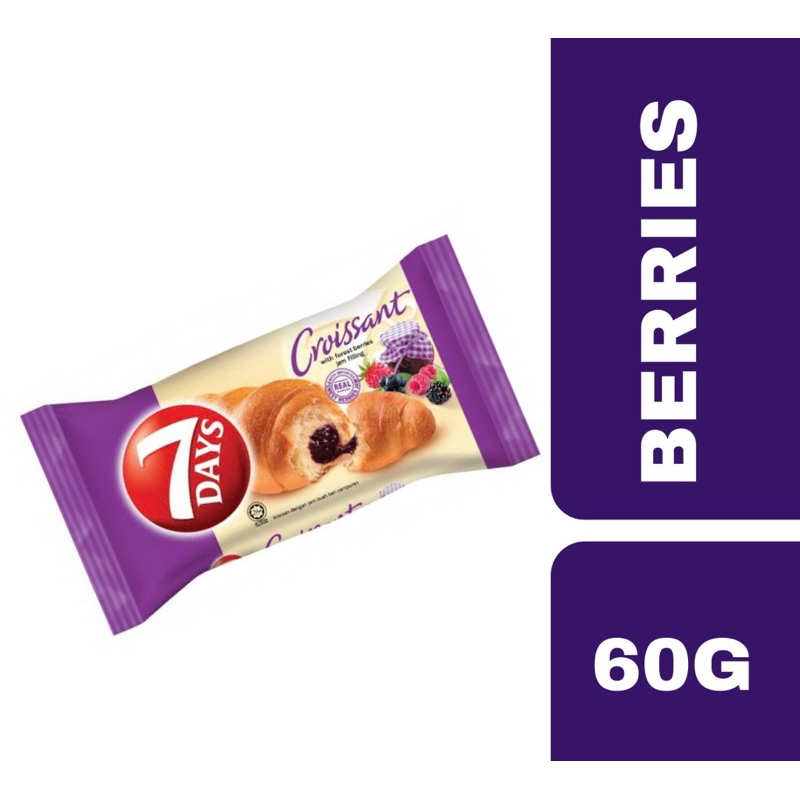 7Days Croissant with forest berries jam filling 60g ++ 7เดย์ ครัวซองต์ ...